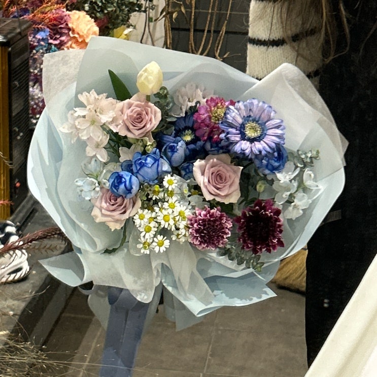 No 351 진파랑 꽃다발 소소아뜰리에서울대입구꽃집서울대입구역꽃집관악구꽃집봉천동꽃집 네이버 블로그