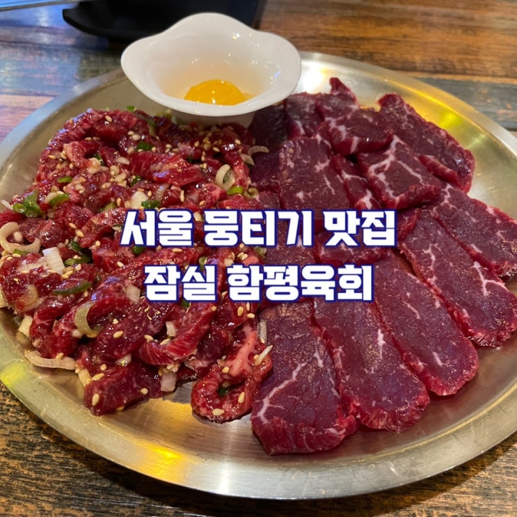 쯔양도 다녀갔던 서울 잠실 먹자골목 토요일도 맛볼 수 있는 당일도축 뭉티기 맛집 함평육회 네이버 블로그