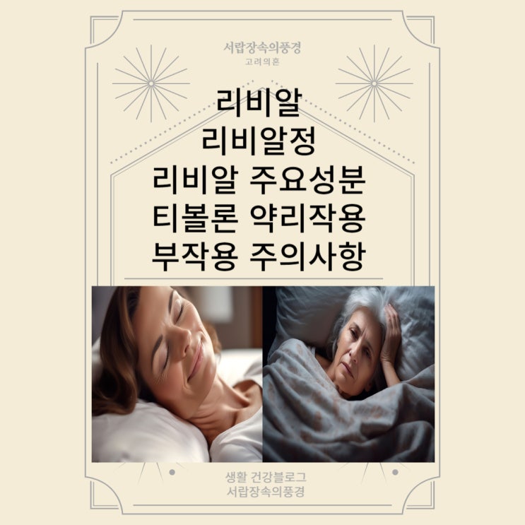 리비알 리비알정 리비알 주요성분 티볼론 약리작용 리비알 부작용 주의사항 네이버 블로그