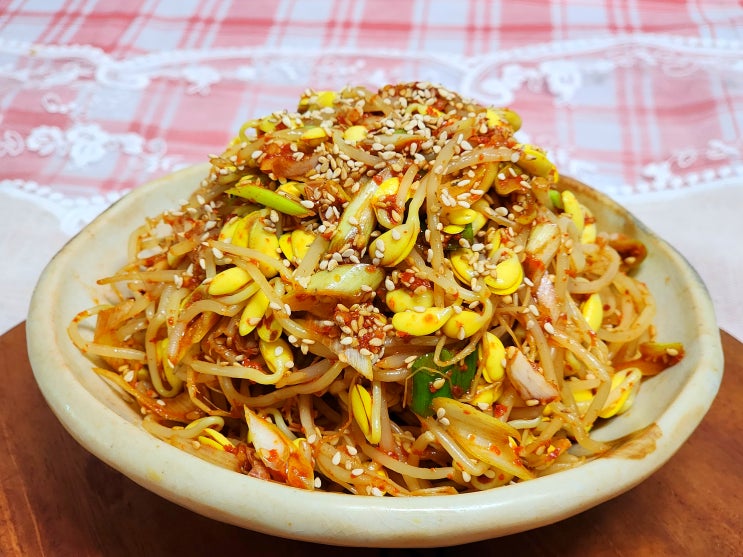 만들기쉬운반찬 콩나물 요리 데치는법 빨간 콩나물무침 매운 콩나물무침 만드는 법 네이버 블로그