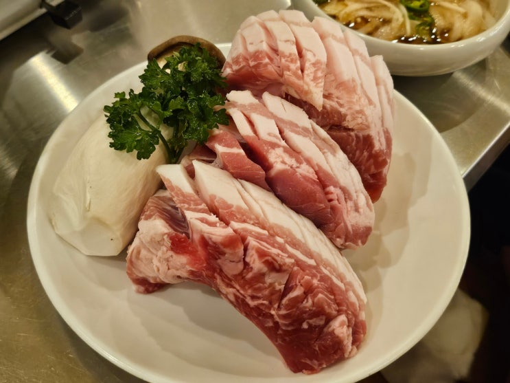 수영역 고기집 백수농원 야외 좌석에서 삼겹살 냠냠 네이버 블로그