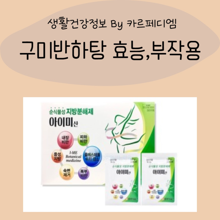 구미반하탕 성분 효능 효과 부작용 가격 아이미산 패트로산 약국 뱃살 네이버 블로그