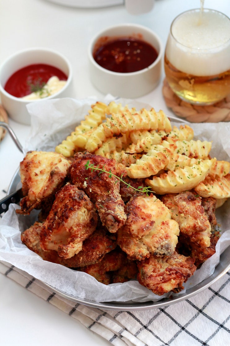 에어프라이어 후라이드 치킨 만들기 양념치킨 소스 레시피(w.코렐세카 에어프라이어 4.5L 저소음 멀티쿠커) : 네이버 블로그