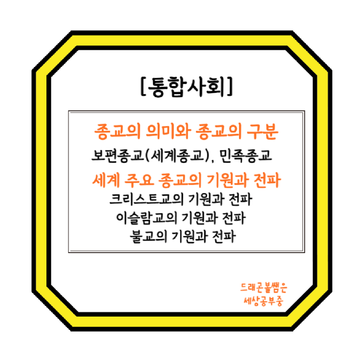 통합사회 종교의 의미와 종교의 구분 보편종교세계종교 민족종교 세계 주요 종교의 기원과 전파 크리스트교의 기원과