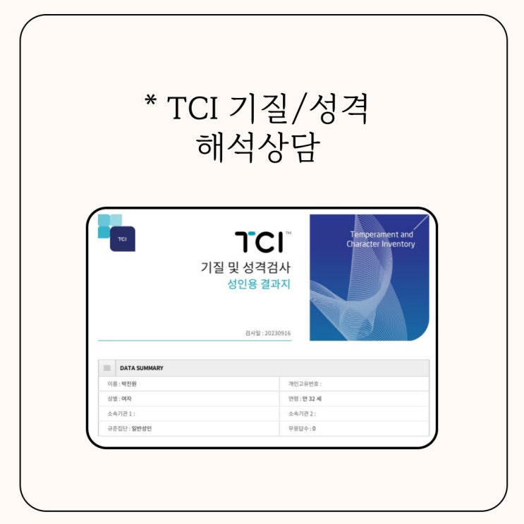 심리검사 안내 Tci 기질성격 검사 및 해석상담 커플심리검사 심리검사 네이버 블로그