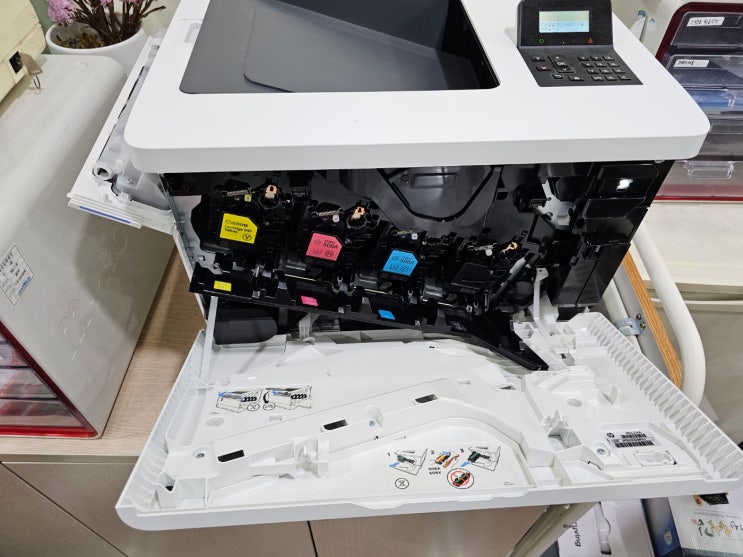 사무실 복합기 렌탈 / hp M553 폐토너통 교체 방법 : 네이버 블로그