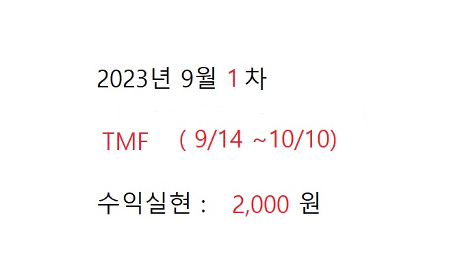 TMF 2023년 9월 1회차 투자기록 : 네이버 블로그
