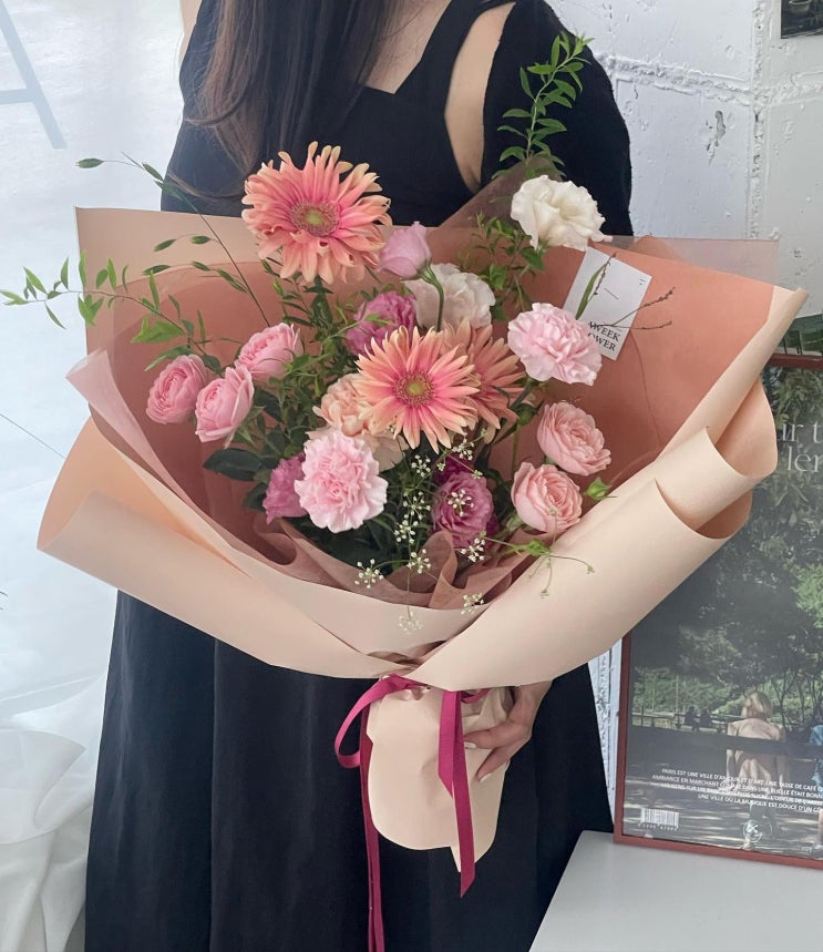 매력적인 파스타거베라 피치핑크 다발 전주 꽃집 만성동꽃집 어위크 네이버 블로그