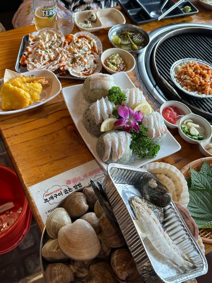 을왕리 맛집 단체회식이 가능한 조개요리 전문점 여수 회 조개구이 네이버 블로그