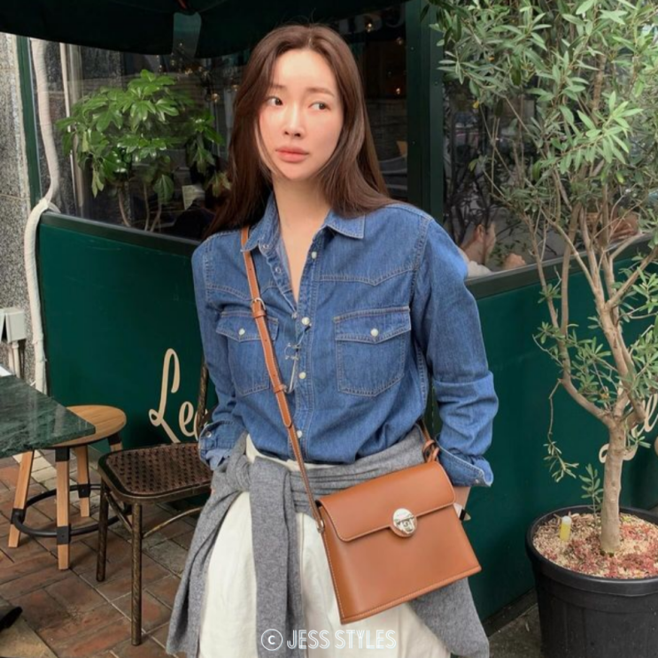 장희령 차정원 여자 폴로 데님 셔츠 가을 코디 네이버 블로그
