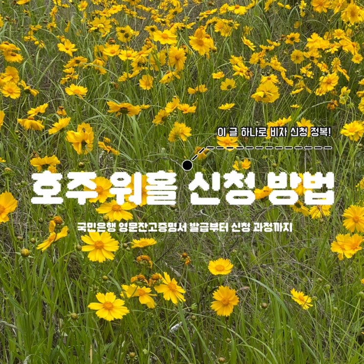 호주 워홀 준비 01 호주 워킹홀리데이 신청방법 비자 신청 준비물 국민은행 영문잔고증명서 네이버 블로그