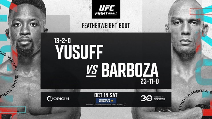 [경기 결과] UFC Fight Night 230: 유수프 VS 바르보자 : 네이버 블로그