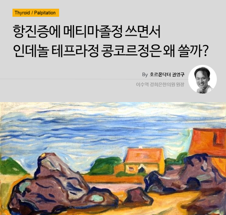 항진증에 메티마졸정 쓰면서 인데놀 테프라정 콩코르정은 왜 쓸까 네이버 블로그