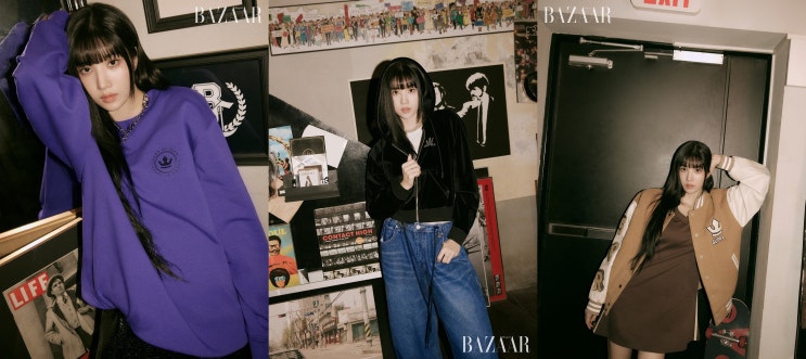 권은비 바자 화보 공개 수프라 Supra 스트릿패션 데님 팬츠 맨투맨 오버핏 후드티등 힙한 겨울옷 콘서트룩으로