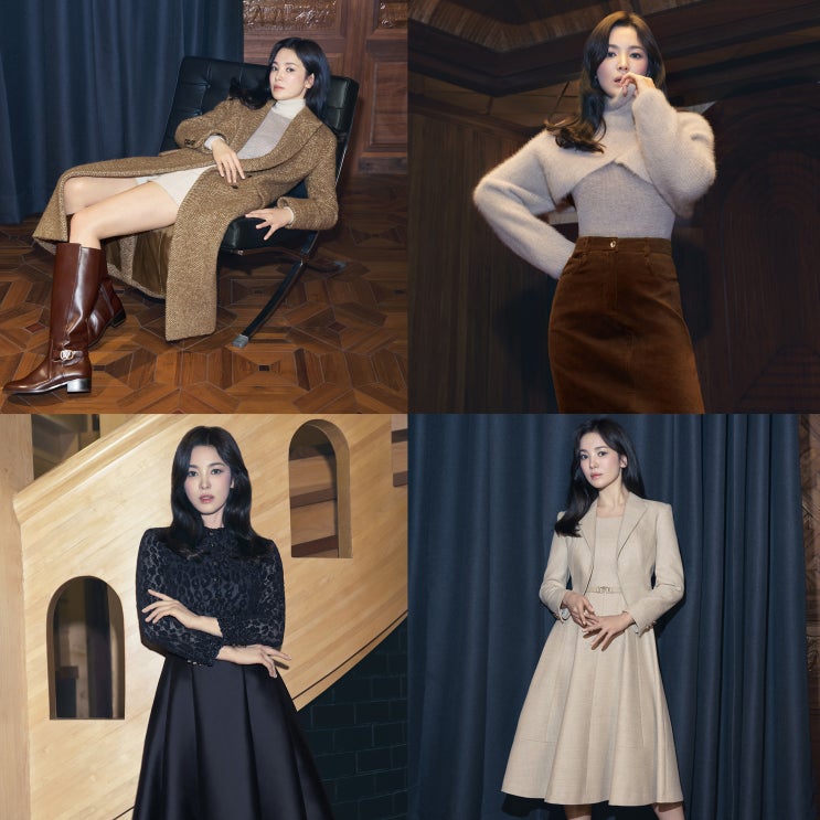 송혜교 화보 패션 옷 미샤 23 Winter 캠페인 여성 롱코트 추천 여자 겨울 원피스 하객룩 코디 네이버 블로그