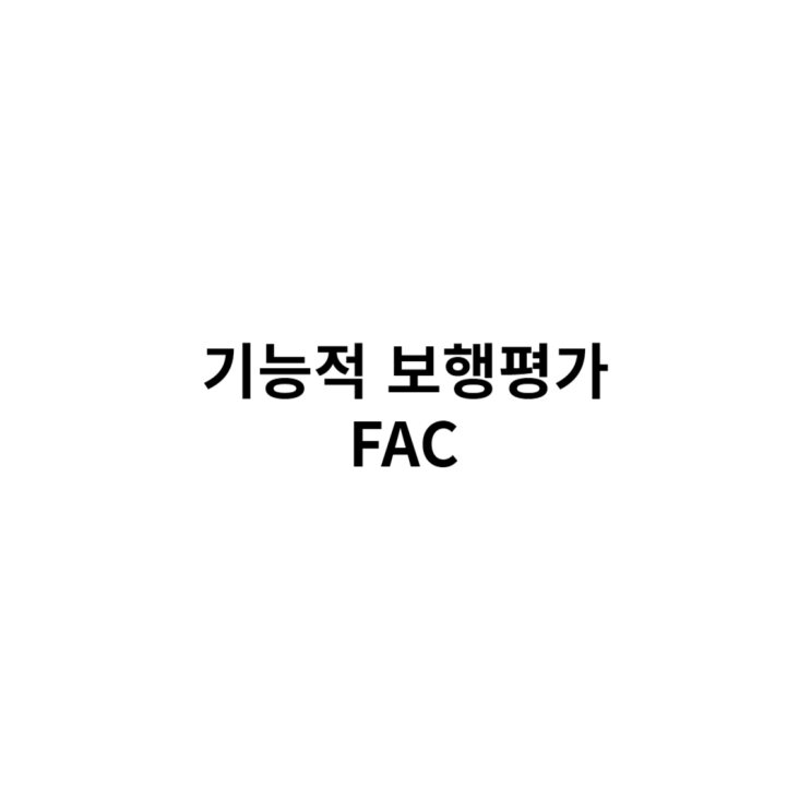 기능적 보행검사: FAC(Functional Ambulation Category, 뇌졸중 보행평가척도 : 네이버 블로그