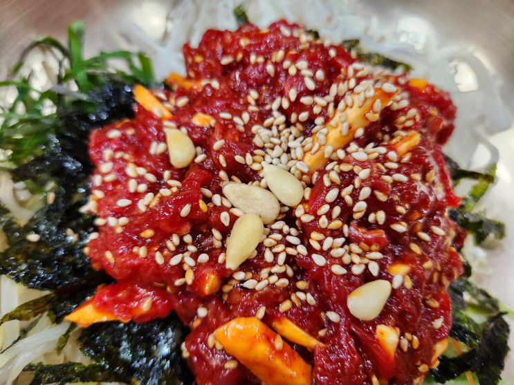 공주맛집 시장정육식당 달콤오독 생알밤 육회비빔밥 맛도리집 Feat허영만 백반기행 네이버 블로그