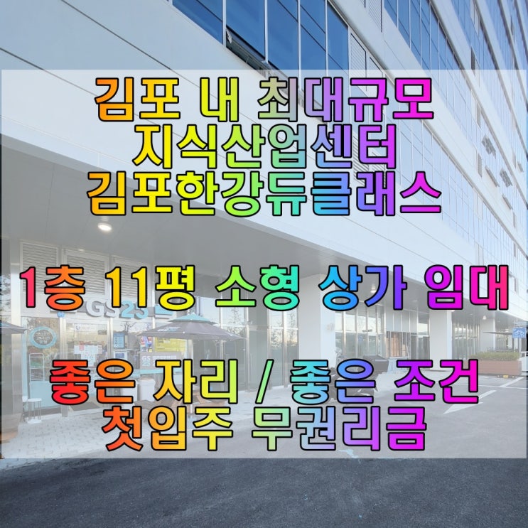 김포 최대규모 대형건물 내 1층 전용11평 소형 상가 임대 네이버 블로그