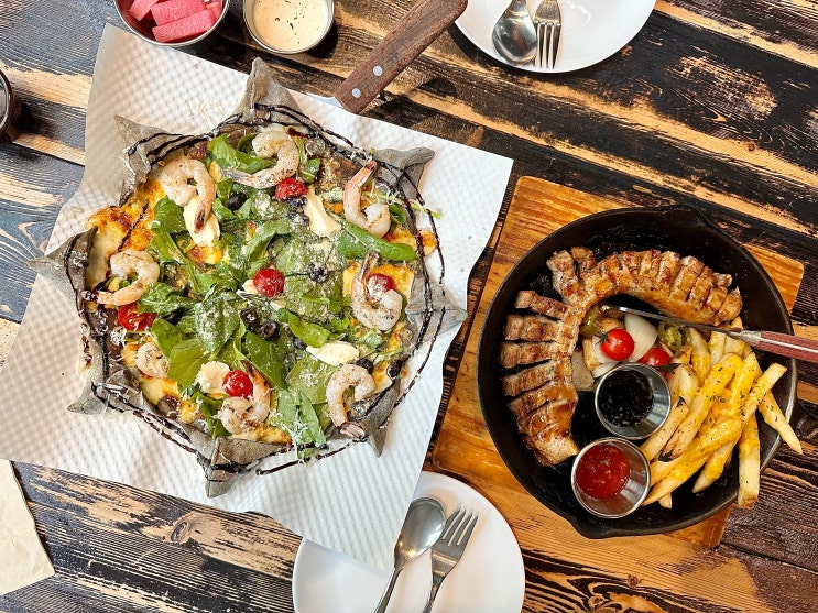 마초쉐프 강남 불쇼를 볼 수 있는 강남역 맛집 내돈내산 스텔라블랙피자 마초삼겹스테이크 네이버 블로그