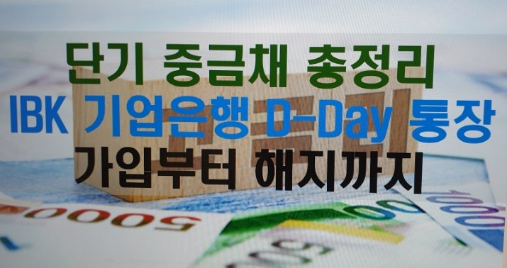 단기 중금채 의미와 안정성 상품 종류 금리 및 IBK 기업은행 D-Day 가입 해지 방법 : 네이버 블로그