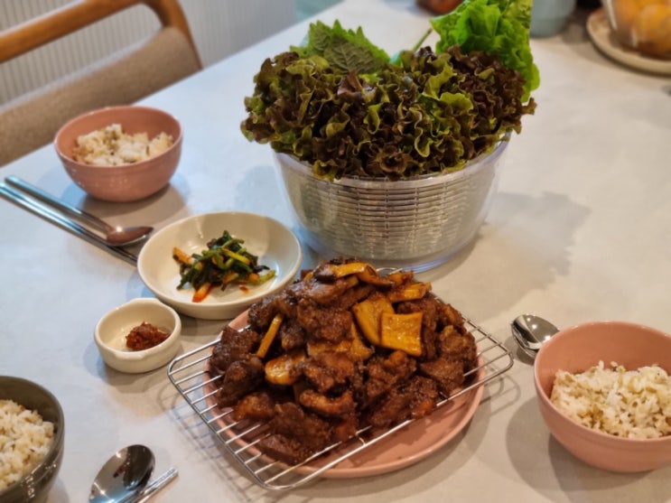 리뷰 집에서 즐기는 고깃집 갈비 끝판왕 갈비도락 돼지양념구이 돼지양념갈비 네이버 블로그