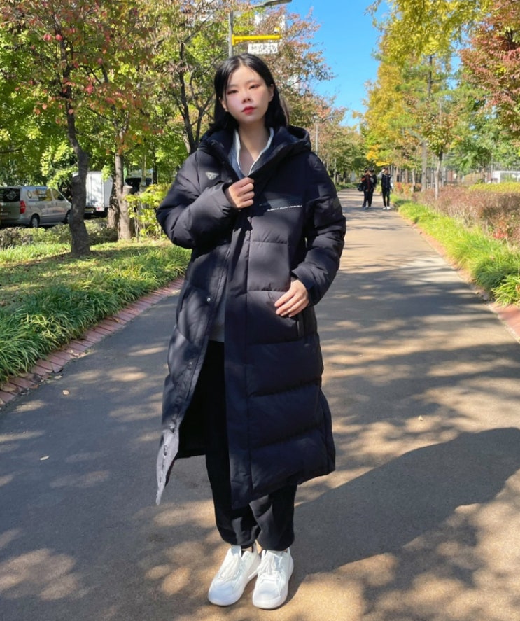 다이나핏 여성 롱패딩 추천 카본테크 벤치 다운 겨울 한파 옷차림 네이버 블로그