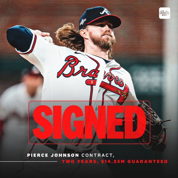 피어스 존슨 (Pierce Johnson)과 2+1년의 계약을 맺은 애틀랜타 브레이브스 : 네이버 블로그