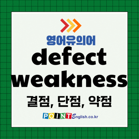 결점, 단점, 약점 영어유의어 - defect, disadvantage, failing, fault, foible ...