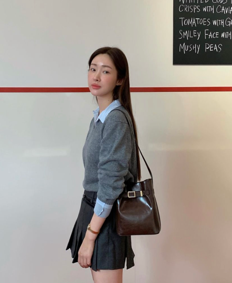 루에브르미니가방 버킷백 차정원 데일리백 패션 코디 네이버 블로그