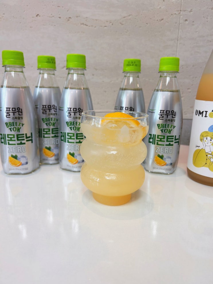 제로칼로리 탄산음료 풀무원 스파클링 브리지톡 제로 하이볼 만들기 네이버 블로그