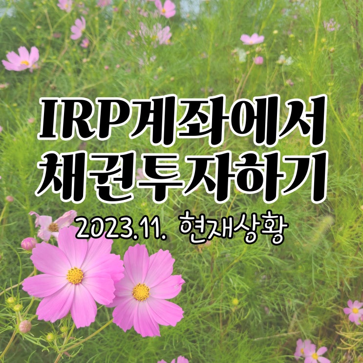 IRP 퇴직연금계좌 채권투자방법(한국투자증권, KB증권, NH투자증권) : 네이버 블로그