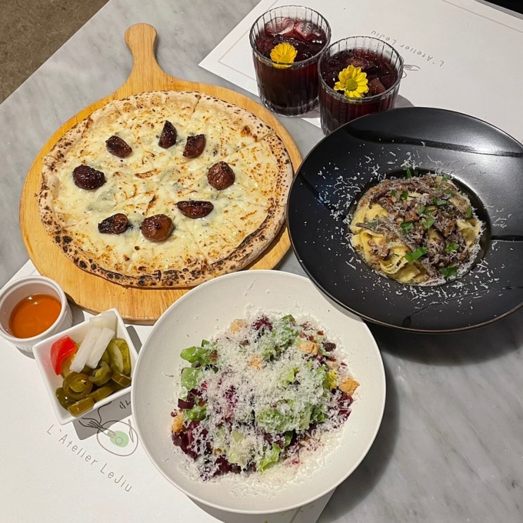 잠실롯데월드몰 맛집 라뜰리에르지우 롯데애비뉴얼 월드타워점 무화과 피자가 맛있습니다 네이버 블로그