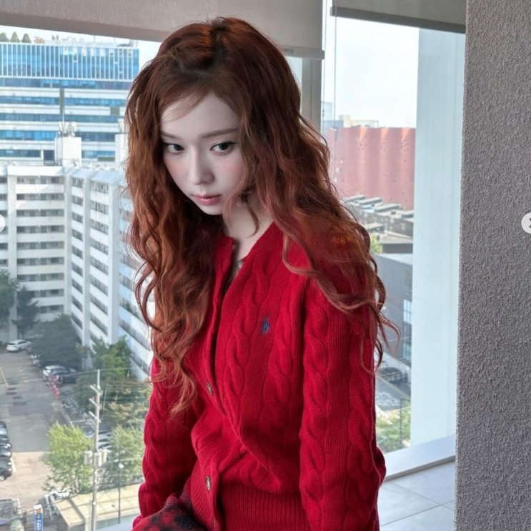 에스파 윈터 프레피룩 여자 폴로 랄프로렌 캐시미어 니트 가디건 브랜드 체크 미니스커트 정보 네이버 블로그