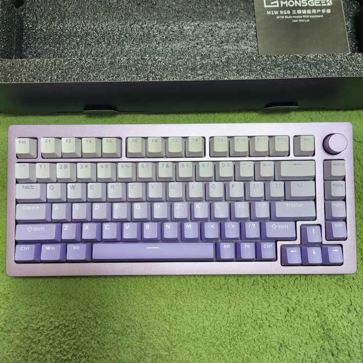 MONSGEEK M1W PURPLE ICE CREAM PINK 몬스긱 M1W 퍼플 키캡, 아이스크림 핑크 샤프트 (타건 영상 ...