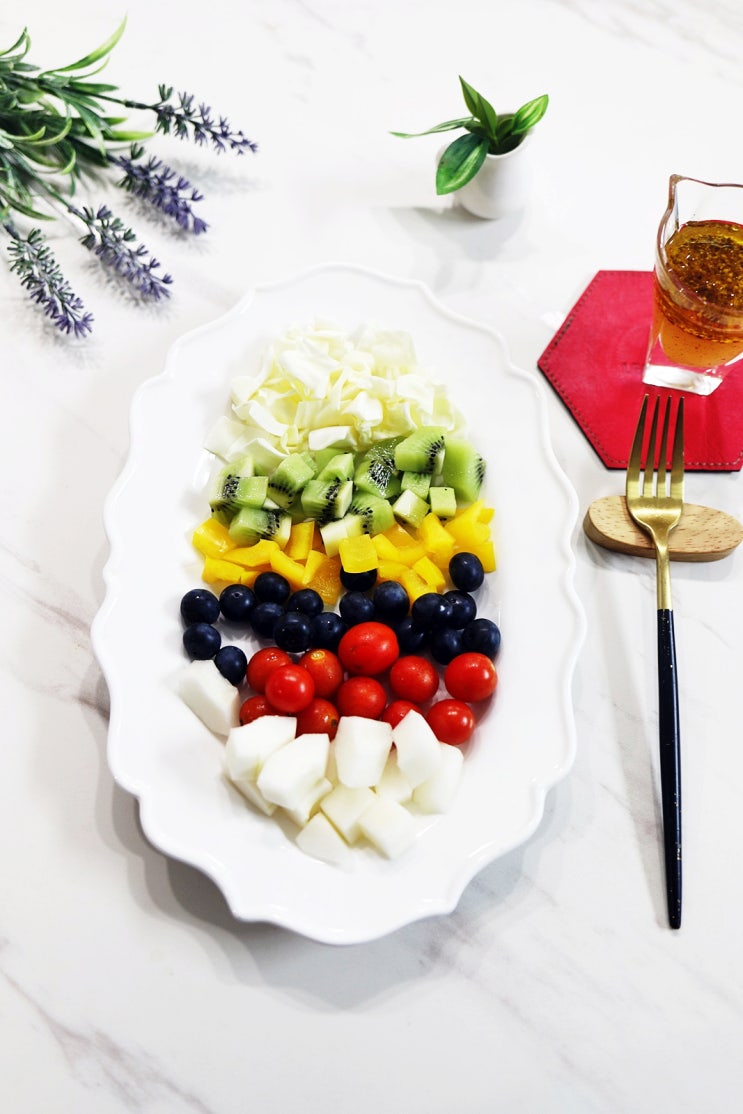 다이어트 과일샐러드 만들기 콥샐러드 소스 레시피 오일 드레싱 : 네이버 블로그