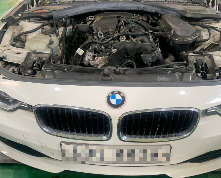 Bmw320d 냉각수경고등 점등 워터펌프 벨트세트 서모스탯 서모스탯하우징 에어컨필터 교환 하남카센터하남수입차정비휴일