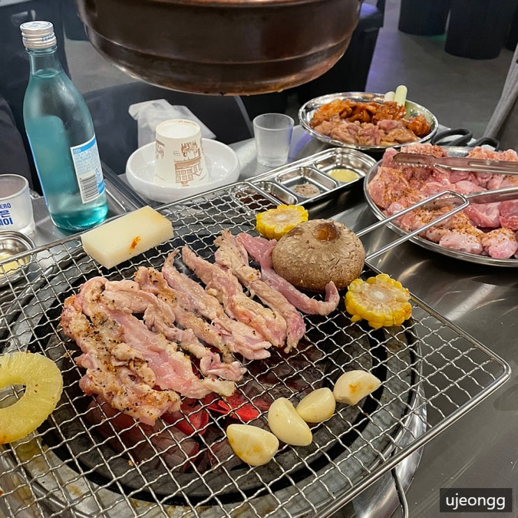김해 내외동 맛집 뚝방닭구이 김해내외점 먹자골목 야외테라스 술집 닭 특수부위 숯불구이 구워주는 고기집 추천 네이버 블로그