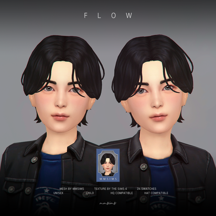 심즈4 CC 어린이헤어 // MMSIMS Hair Flow CU : 네이버 블로그