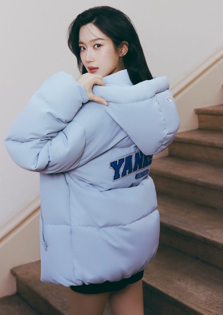 연예인패션 문가영 겨울 화보 코디 Mlb 여성 숏패딩 후드점퍼 네이버 블로그