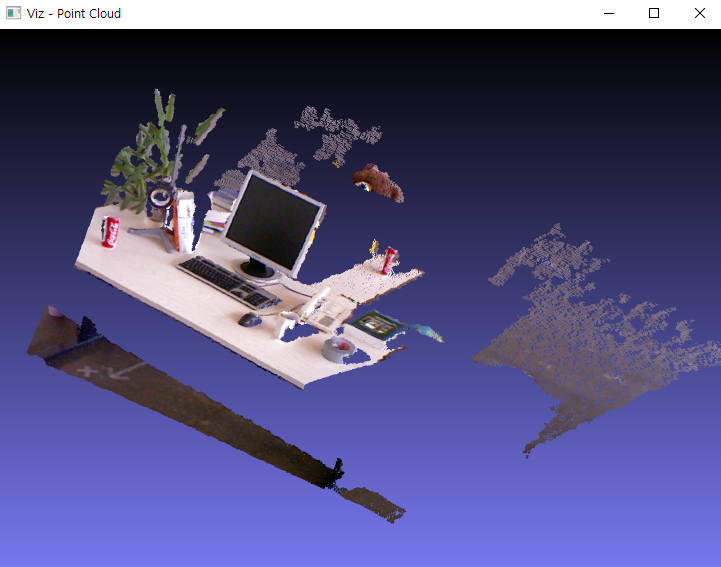 [OpenCV][C++] viz3d viz VTK 모듈 3D Point Cloud Mesh bunny.ply showWidget ...