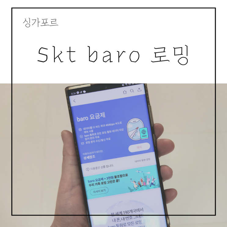싱가포르 로밍은 SKT baro 로밍 50% 할인, 가족 로밍까지 해결 : 네이버 블로그