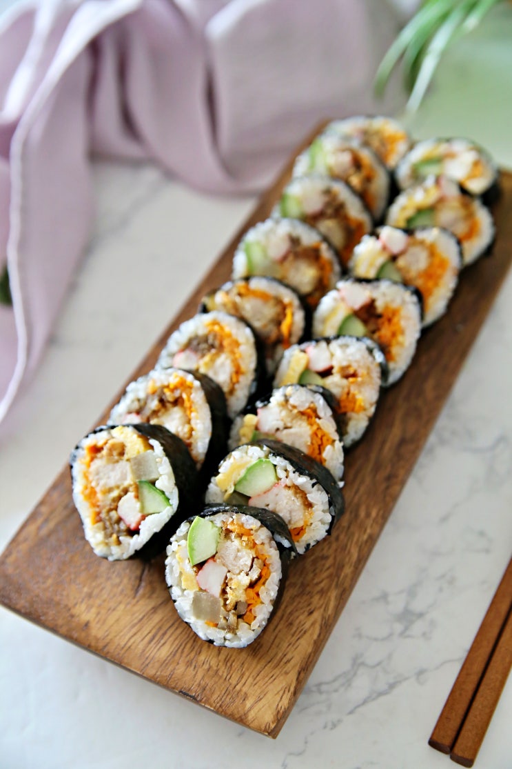 돈까스김밥 돈가스김밥 만들기 우엉볶음 우엉조림 만드는법 집김밥 도시락싸기 네이버 블로그
