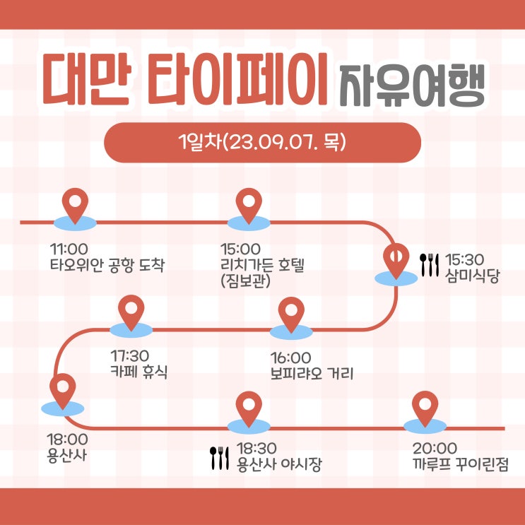 엄마랑 가는 대만 타이페이 4박 5일 자유여행 1일차 타이페이 구경하기 대만 9월 날씨 삼미식당 보피랴오 거리 용산사