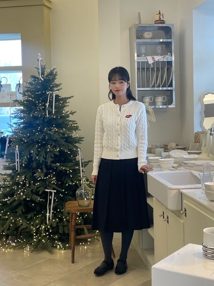 kissenne 키센느 케이블 디테일 가디건 화이트 (여성 가디건 코디) : 네이버 블로그