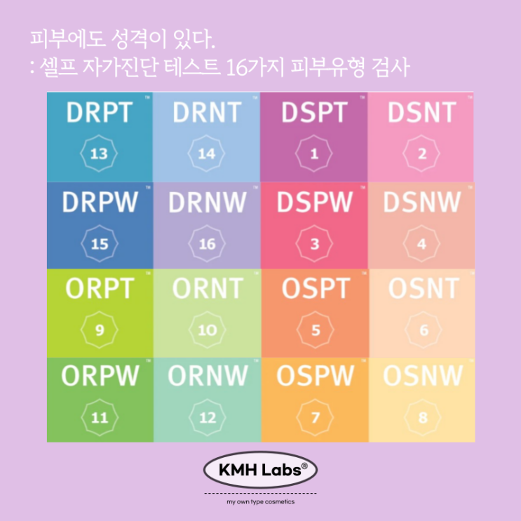 skin MBTI 피부타입 자가진단 테스트 레슬리 바우만 16가지 피부유형 : 네이버 블로그