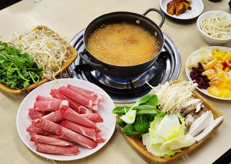 광주서구 등촌 상무지구 얼큰 소고기 샤브샤브 맛집 야채 버섯 무한리필 네이버 블로그