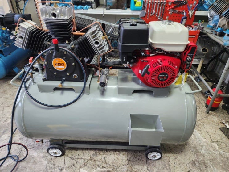 논산콤프레샤 / 엔진형 코핸즈 10마력 에어콤프레샤 납품(KE-903N) : 네이버 블로그