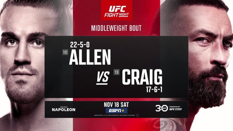[경기 결과] UFC Fight Night 232: 브렌던 앨런 VS 폴 크레이그 : 네이버 블로그