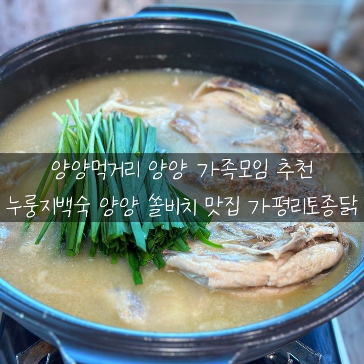 양양먹거리 양양 가족모임 추천 누룽지백숙 양양 쏠비치 맛집 가평리토종닭 네이버 블로그