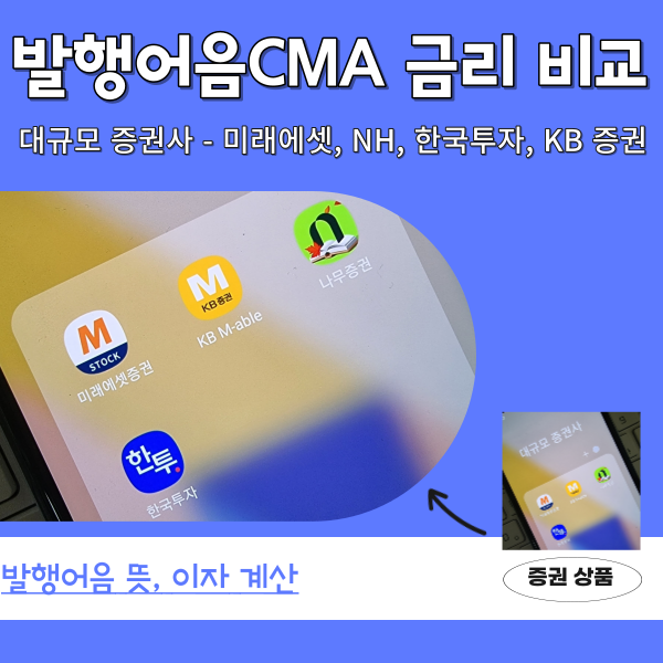 발행어음 금리 비교 - KB증권, 한국투자증권, NH, 미래에셋 CMA : 네이버 블로그